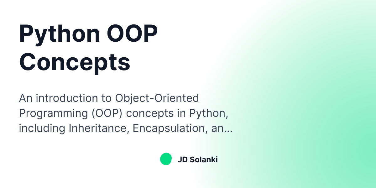 Python OOP Concepts | JD Solanki